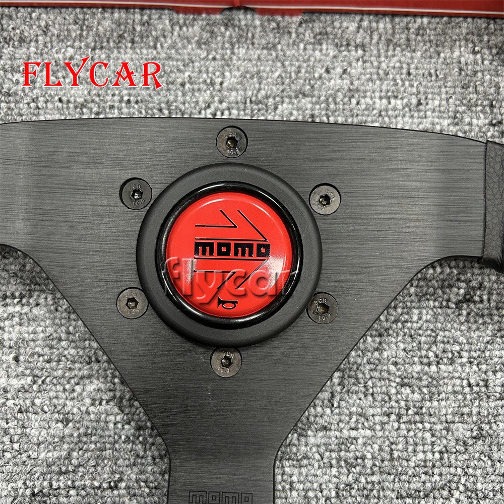 14inch MOMO V1 Car Racing Steering Wheel Red Stitch | Shopee Philippines