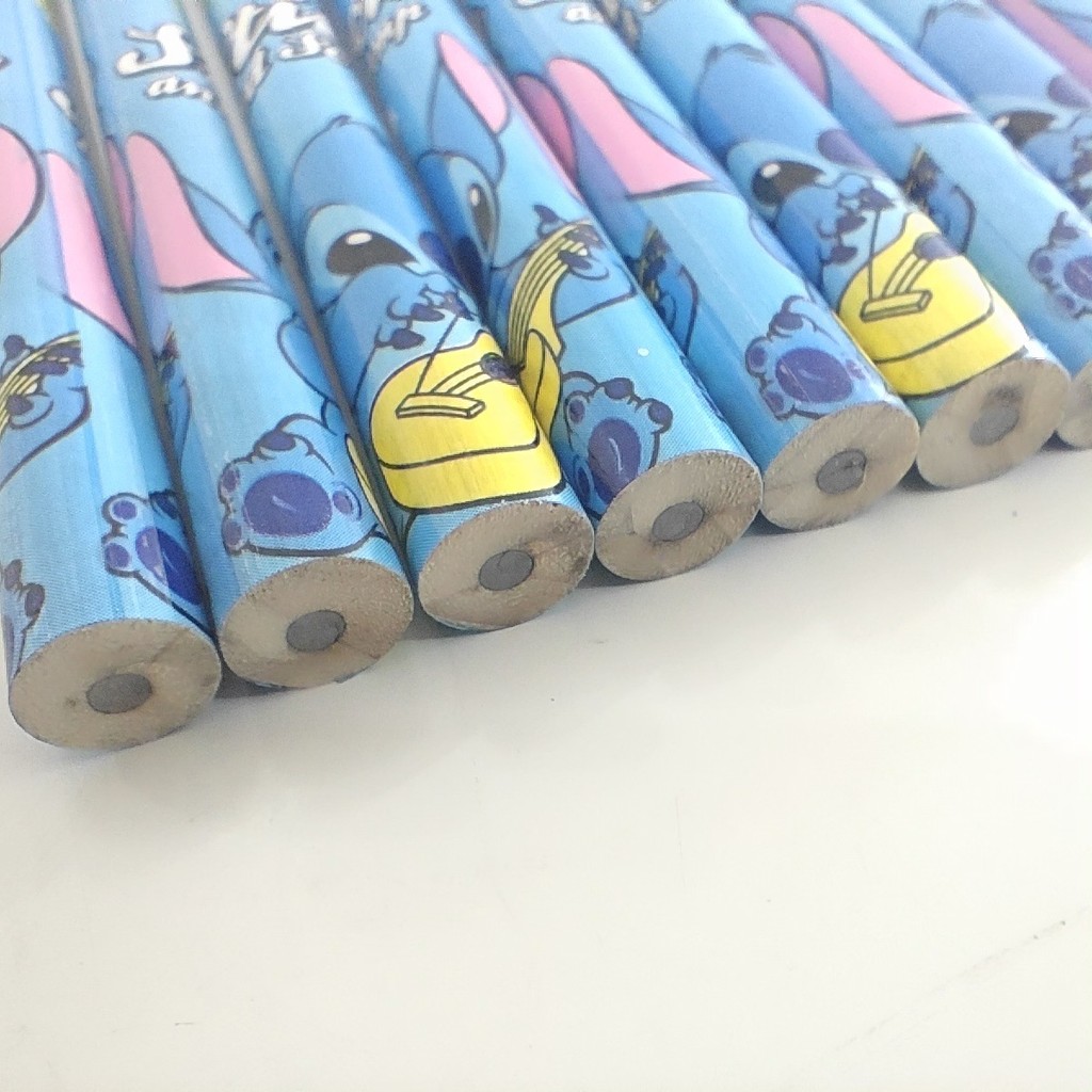 12pcs Stitch HB Pnecil with Sharpener Students Cartoon Cute Pencil ...