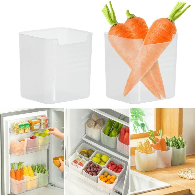 5PCS Kitchen Refrigerator Side Door Storage Box Food Vegetable Sorting ...