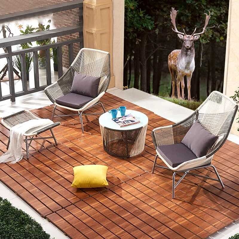 labas sa Garden kasangkapan balkone rattan upuan tatlong piraso set ...