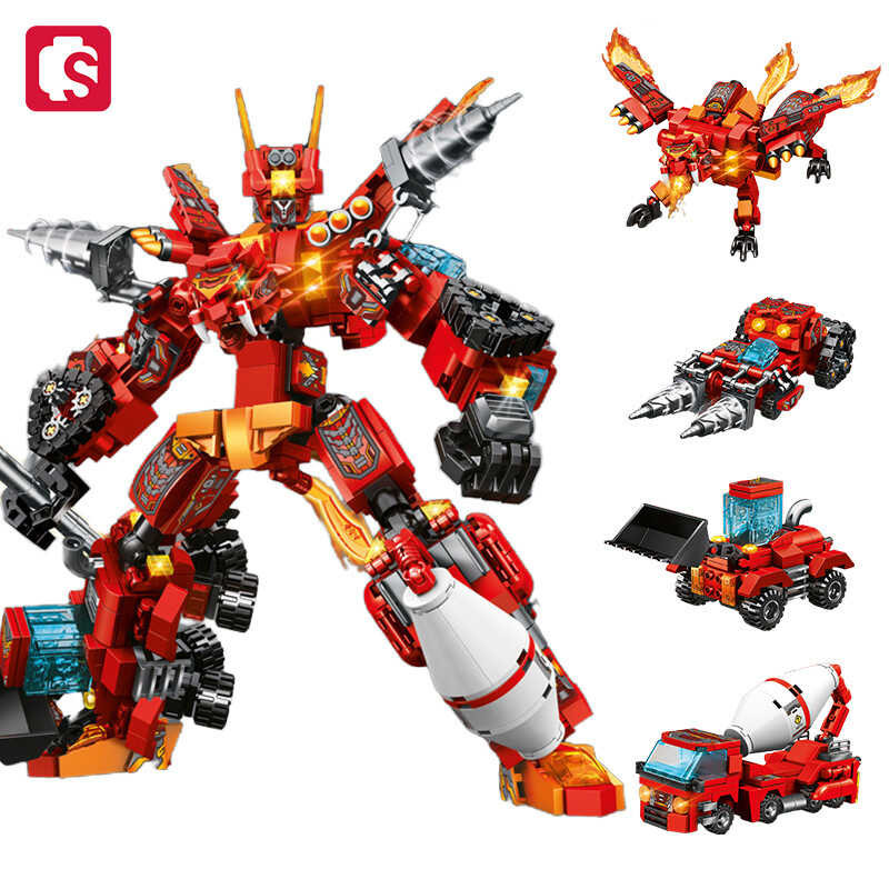 66 SEMBO 4In1 God Of War Transforming Mech Building Blocks MOC ...