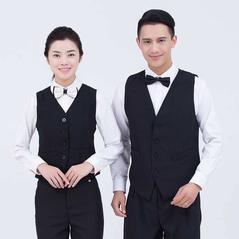 Waitress Hotel Vest Uniform Women V Bar Billiard Overalls Restaurant ...