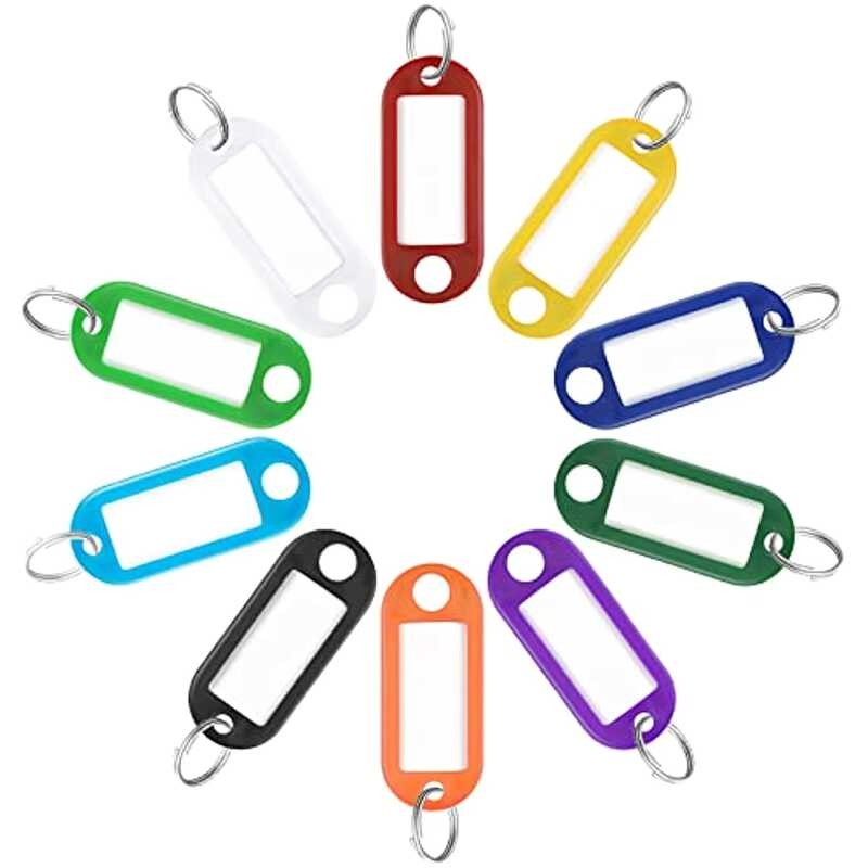 Plastic 10 Assorted Colors Keychain Tags With Labels Identifiers Id ...
