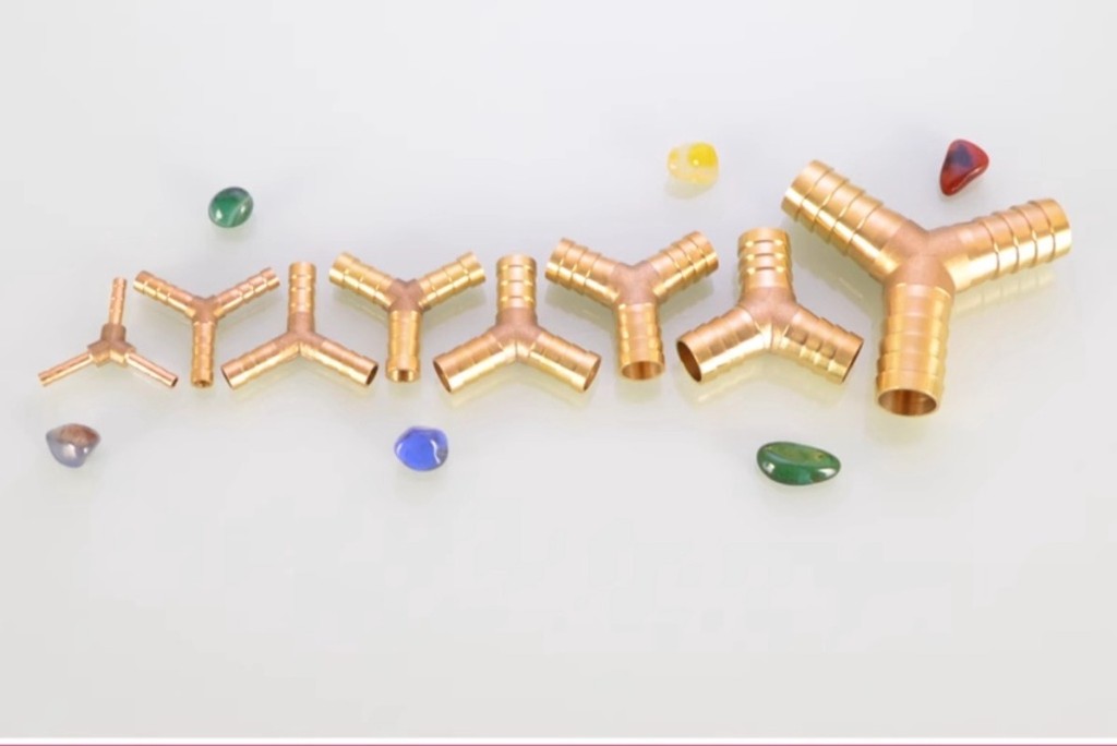 All Copper Y-Shaped Three-Prong Pipe Joint Water Pipe Gas Hose Car Wash ...