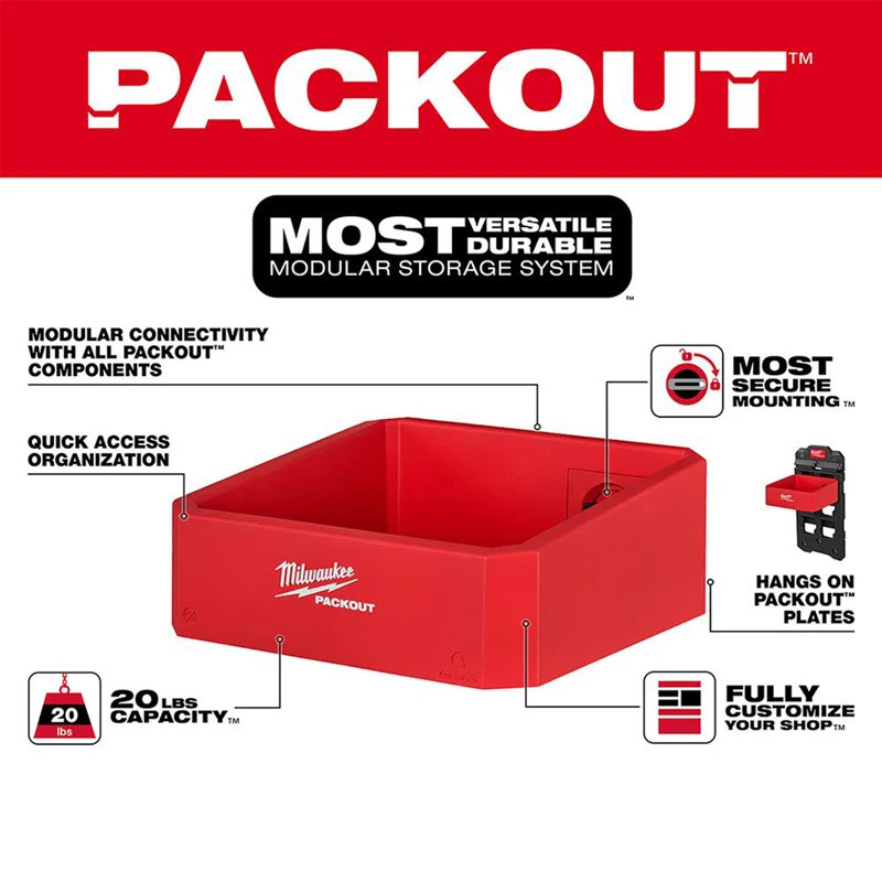 Milwaukee 48-22-8347 PACKOUT Compact Shelf Secure Mounting Bearing ...