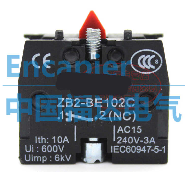 Silver dot button switch normally closed contact module ZB2-BE102C 22mm ...