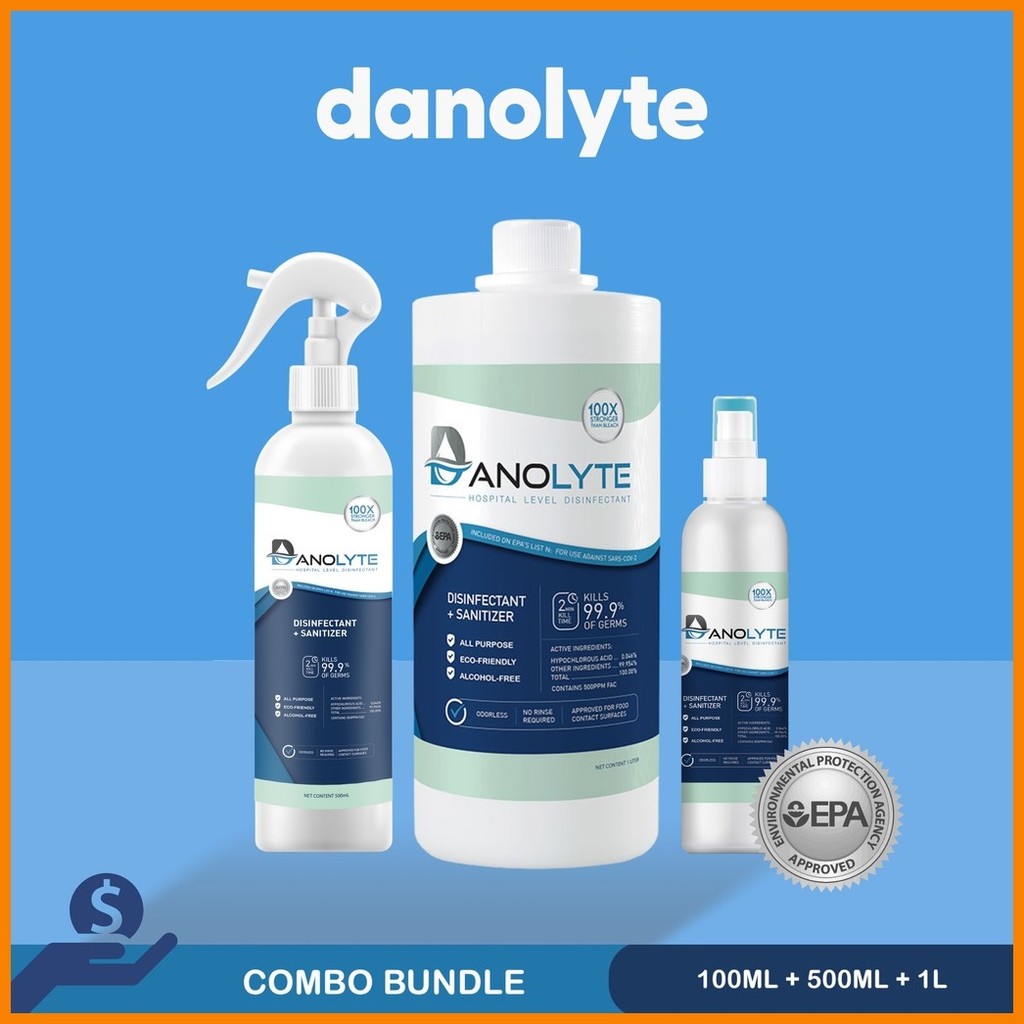 ∏ 100ml + 500ml + 1 Liter Danolyte® BUNDLE All-Purpose Disinfectant ...