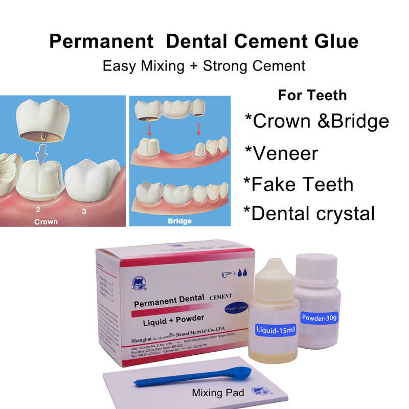 Tt Permanent Cement Kit Teeth Crown Bridge Gic Fuji Er Strong Adhesive ...