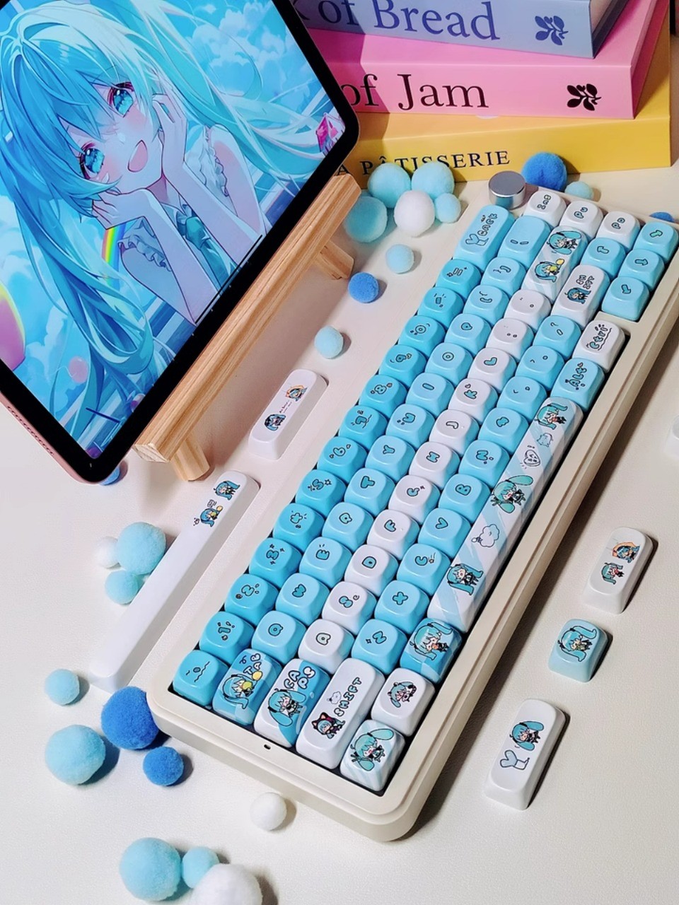 Miku Keycap MOA Profile 130 Keys PBT Dye Sublimation Round Porcelain ...