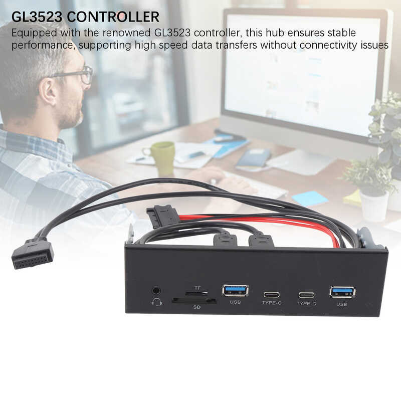 Front USB Panel Hub 6 Ports 19 Pin Gen2 X 2 Port USB A TYPE C Memory ...