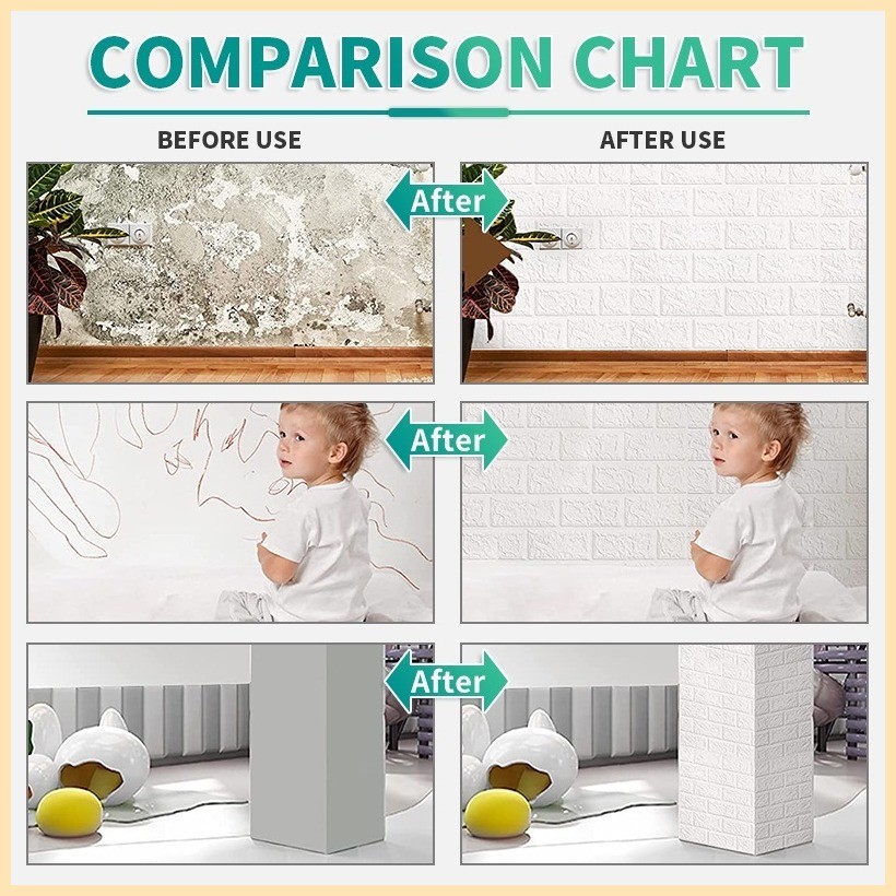 50pcs 35*38cm 3D Wallpaper Wall Sala Stair Gate Sticker Stickers Tile ...