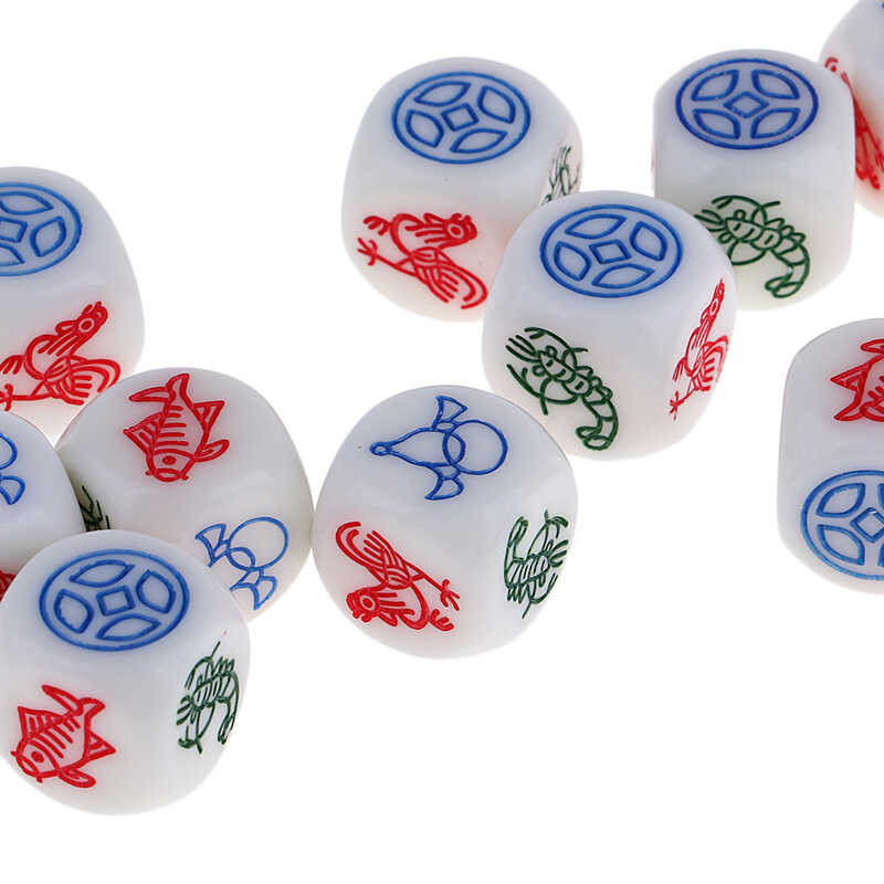 Resin Dice No. 14 Fish, Shrimp, And Crab Color Dice Copper Coin Gourd ...