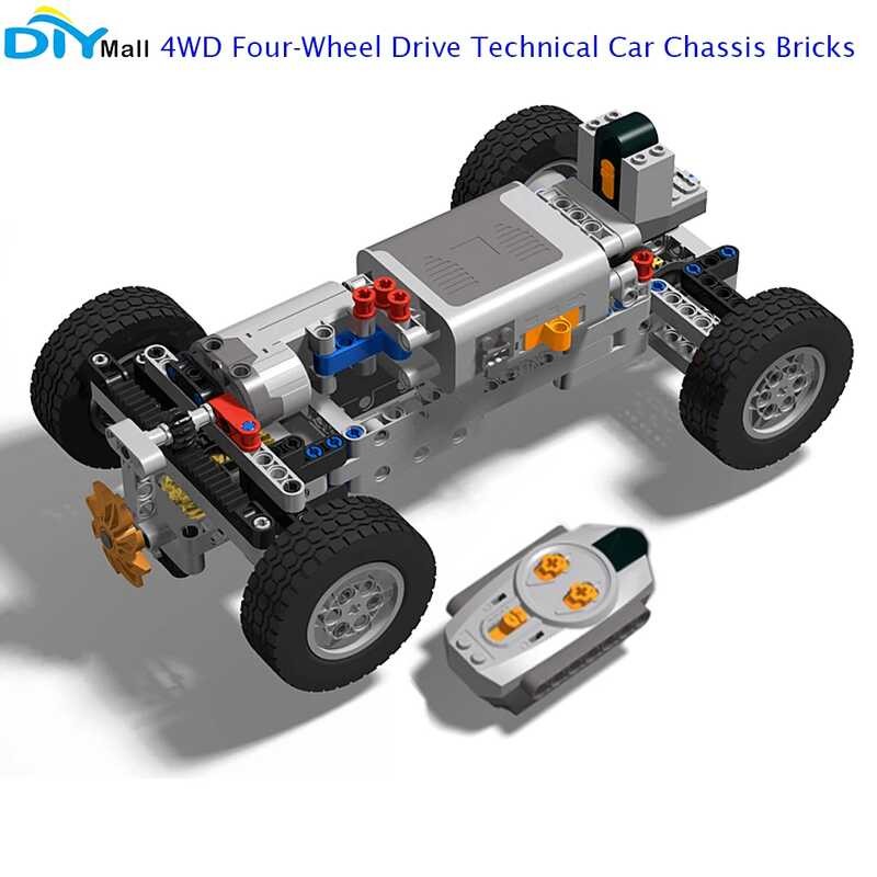 4Wd Four-Wheel Drive Technical Car Chassis Bricks MOC Parts IR Remote ...