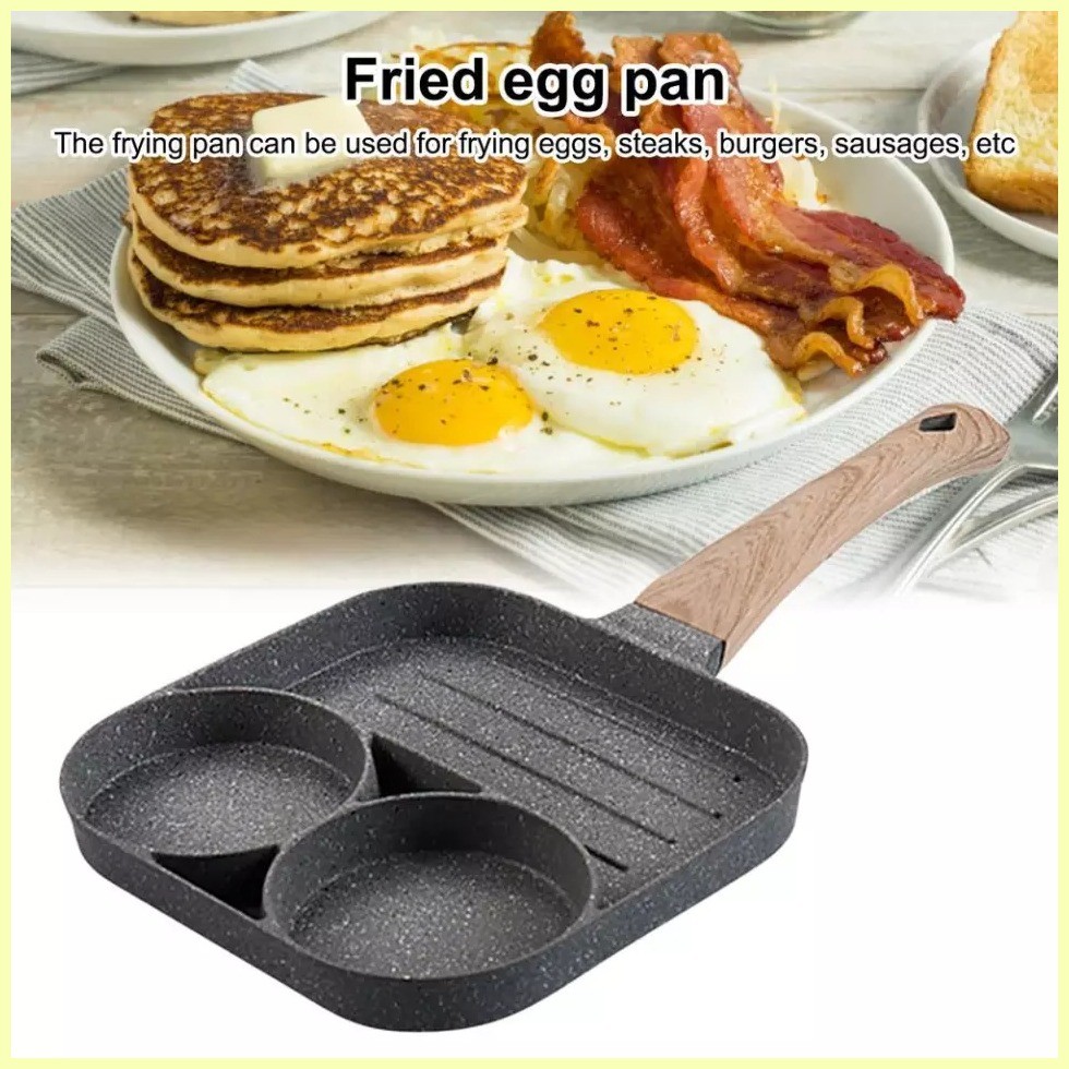 ♂ ♀ 3 in 1 Frying Pan Multipurpose Burger Pan Stone Aluminum Pancake ...