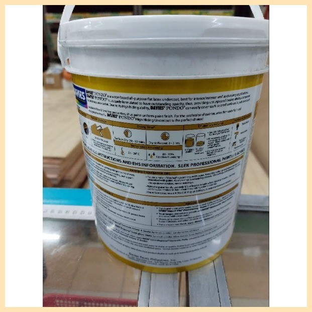 Davies Pondo Flat Latex High Hiding Undercoat 4Ltrs / Gallon UC-1 White ...