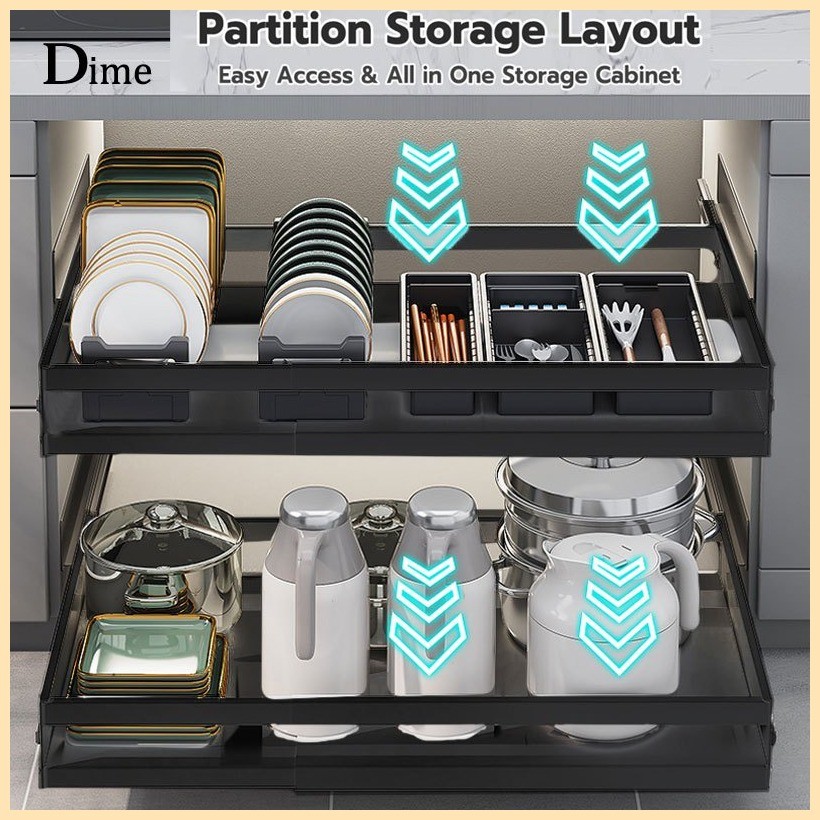 Dime Pullout Basket Kitchen Stainless Cabinet Multiple Inches Pull Out ...