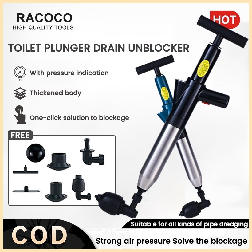 Drain Declogger High Pressure Toilet Air Plunger for Blocked Toilet ...