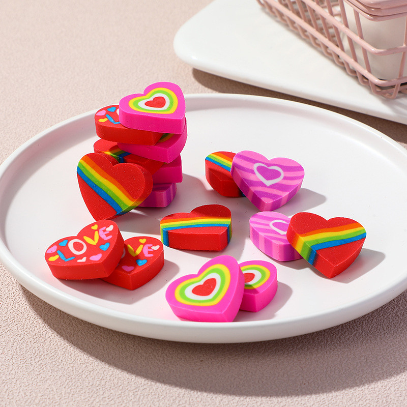 20pcs/bag Creative Valentine's Day Gift Prize Cartoon Mini Love Eraser ...