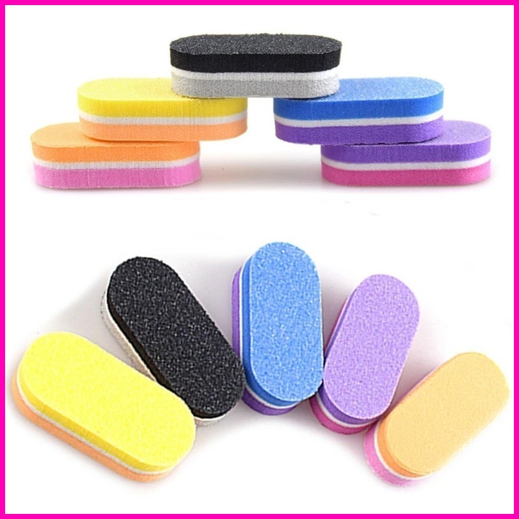 ∆ ☜ 10pcs Nail Sponge File Manicure Pedicure Accessories Double-sided ...