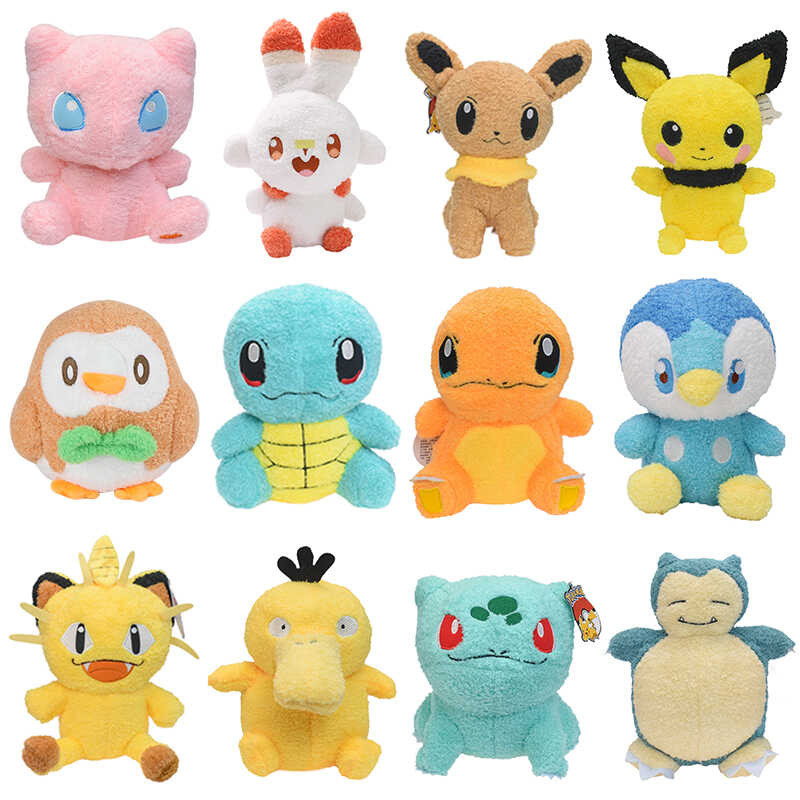3 3 2 Rowlet 2 Piplup Charmander Plush Toys Pichu Mew Snorlax Meowth ...