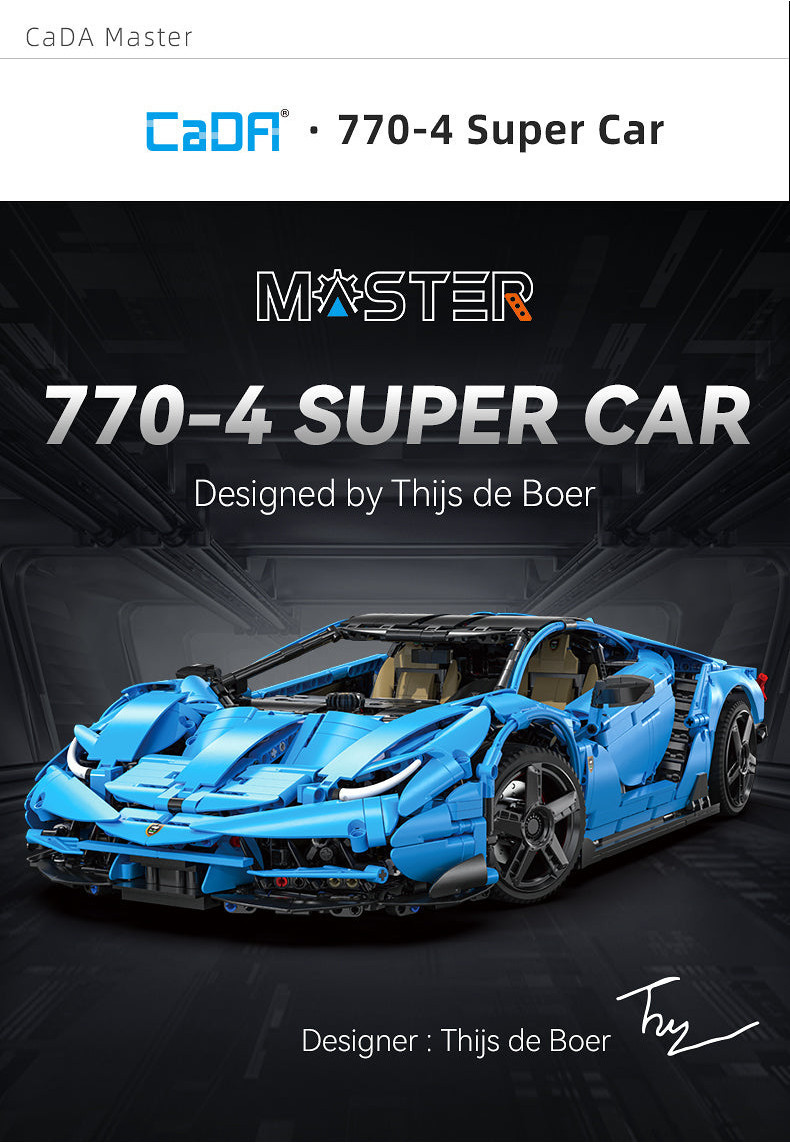 CaDA Bricks Technic 1:8 Supercar 770-4 C61041 (3789 pcs) Designed by ...