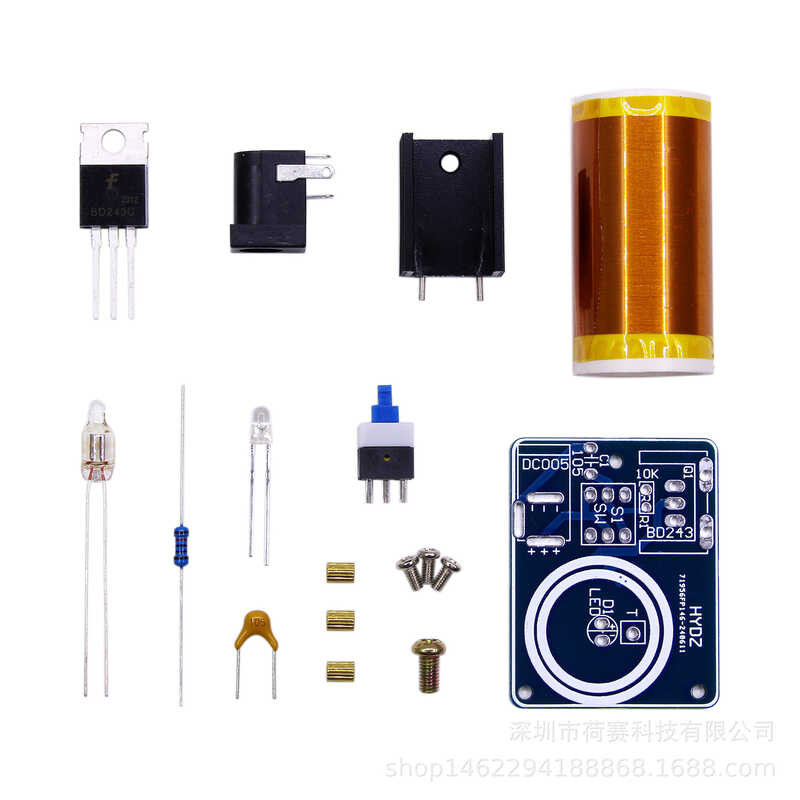 BD243 Mini Tesla Coil Kit Magic Prop DIY Loose Parts Space Lighting ...