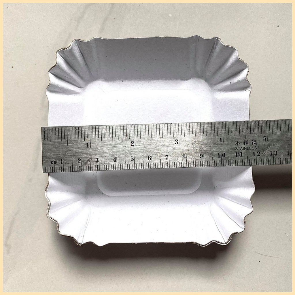 5packs/200 pcs 5x5 Disposable Square Paper Plate for Dessert Kikiam ...