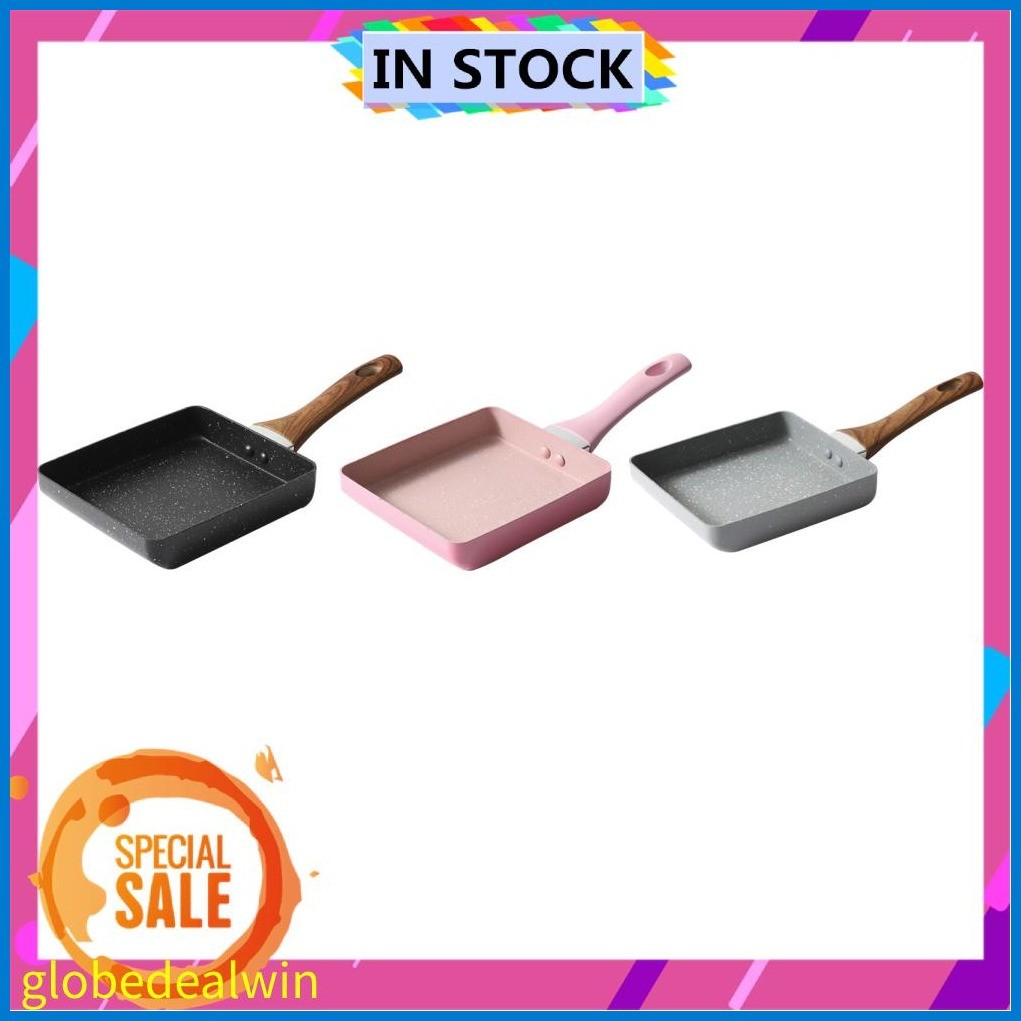 Globedealwin Tamagoyaki Pan Ergonomic Handle Even Heat Conduction ...