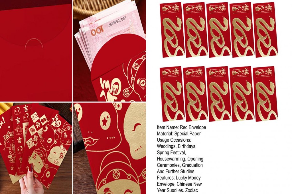 EDI Commemorative Red Envelope Chinese Zodiac Snake Envelope 2025 Year ...
