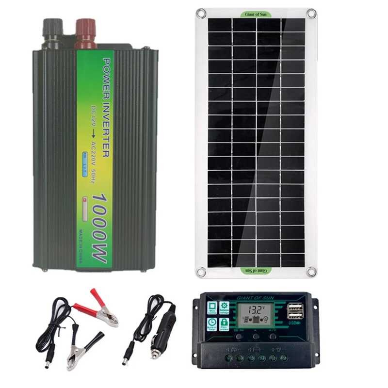 Solar 1000W Panel Kit Inverter System Complete With Controller 12V ...