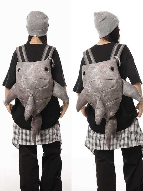 2024 New Big Mouth Whale Shark Nylon Backpack Unisex Trendy Zoo Whale ...
