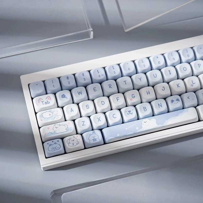 Xj 95 Keys/Set Key Caps Cartoon Puppy Cat MOA Profile PBT Para Sa DIY ...