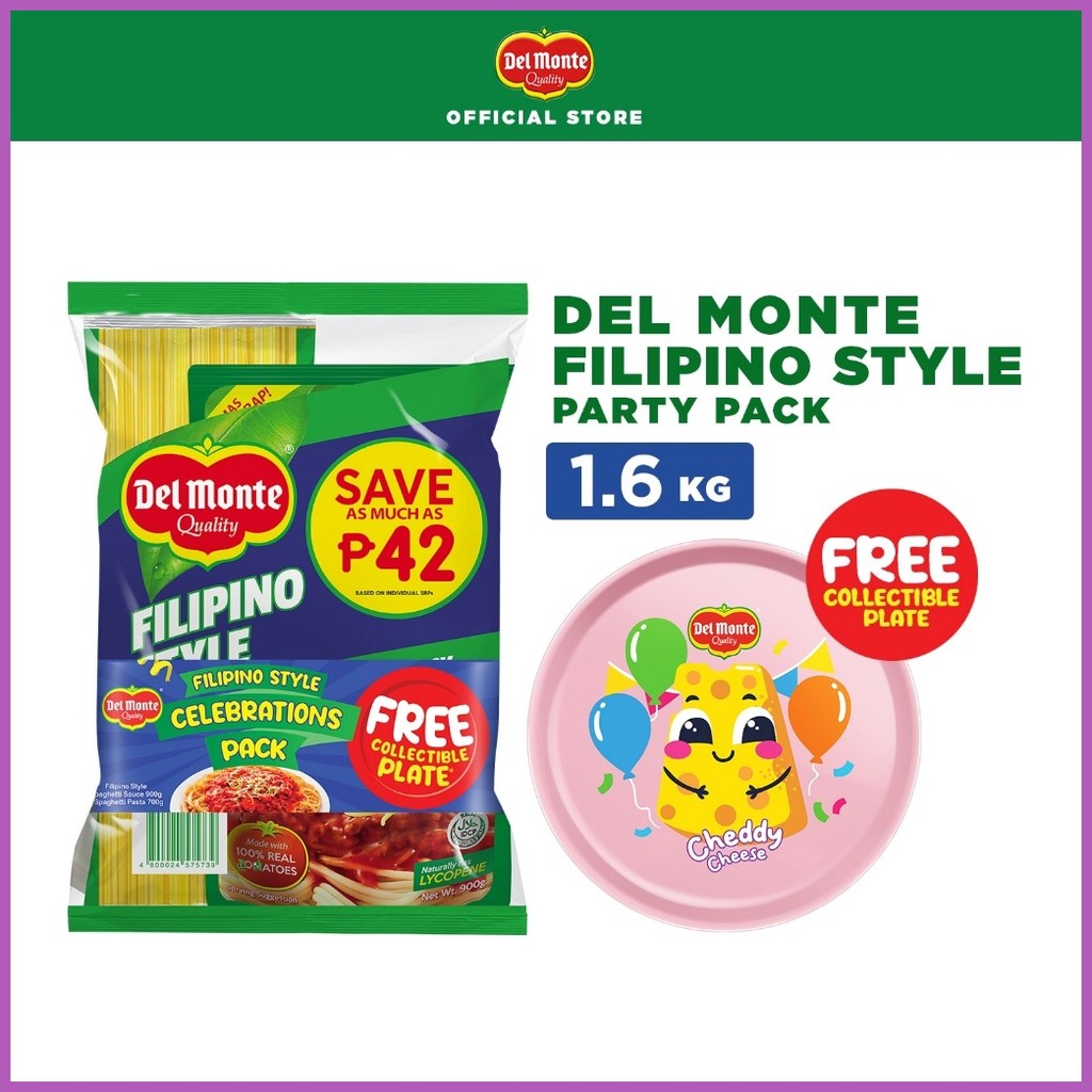 ⊕ DEL MONTE Filipino Style free collectible plate pack-16 servings ...