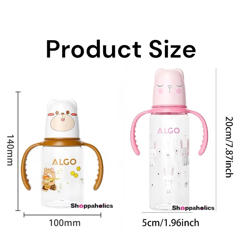 Anti-Colic BPA FREE ALG Milk Baby Feeding Bottle with Handle - Best for ...