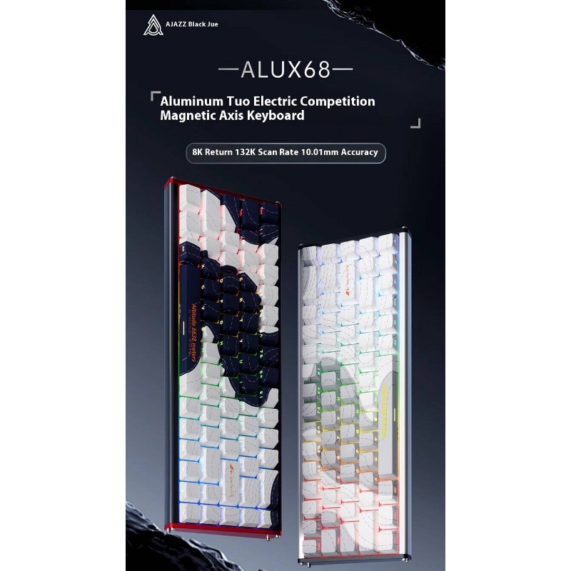 AJAZZ ALUX68 aluminum alloy CNC magnetic axis mechanical keyboard full ...