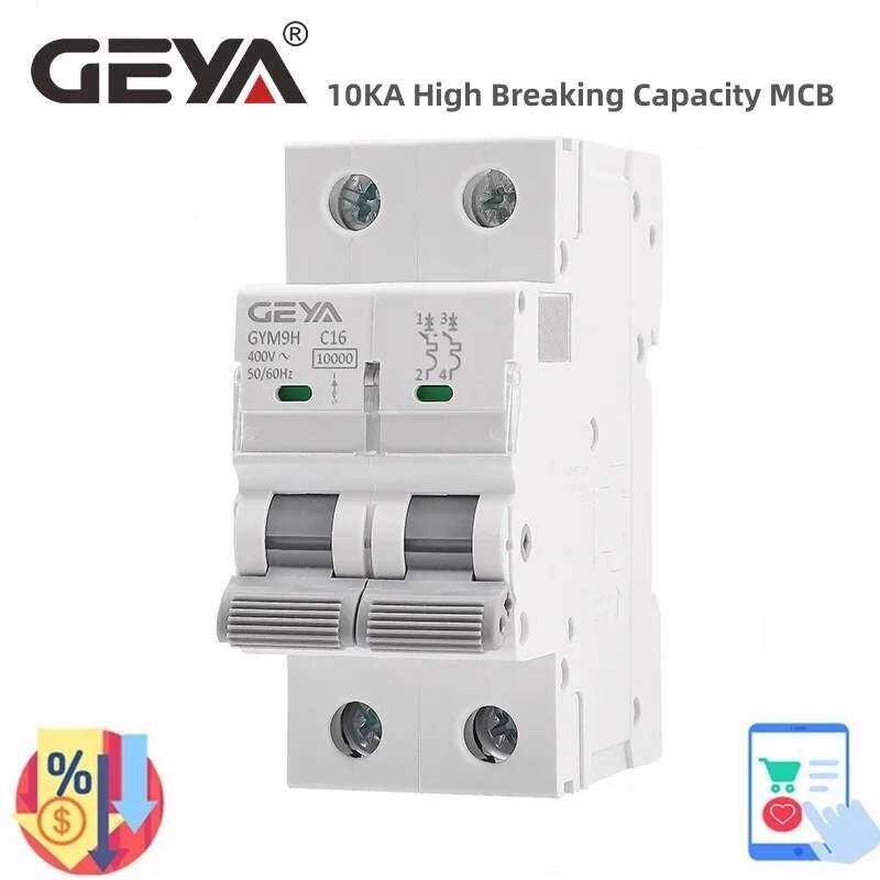 Tt GEYA Gym9h 2Pole 10Ka High Breaking Capacity MCB Din Rail Mini Circuit Breaker 6A-63A AC Type ...