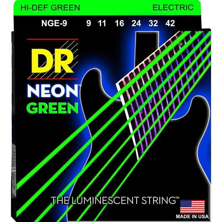 Hi-Def DR NEON Green K3 Coated Light Electric Guitar Strings (NGE-9 ...