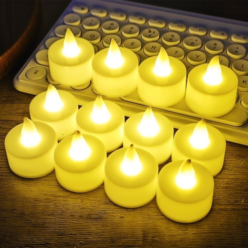 6Pcs LED Candle Light - Mini Simulated Candle Table Lamp - Warm Yellow ...