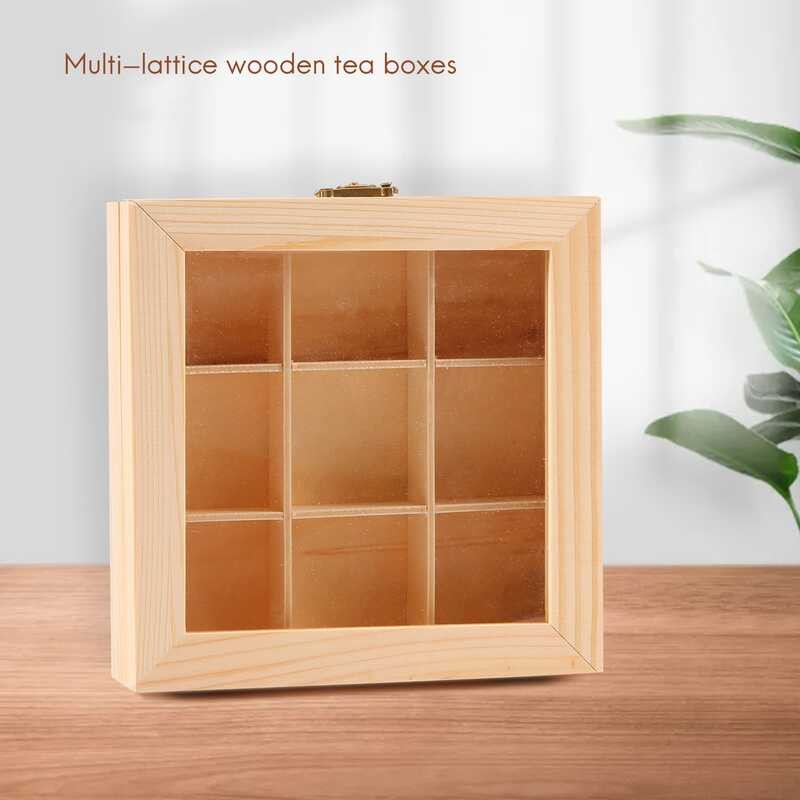 Jewelry Wooden Organizer Chest Storage Box 9 Compartments Box Organizer ...