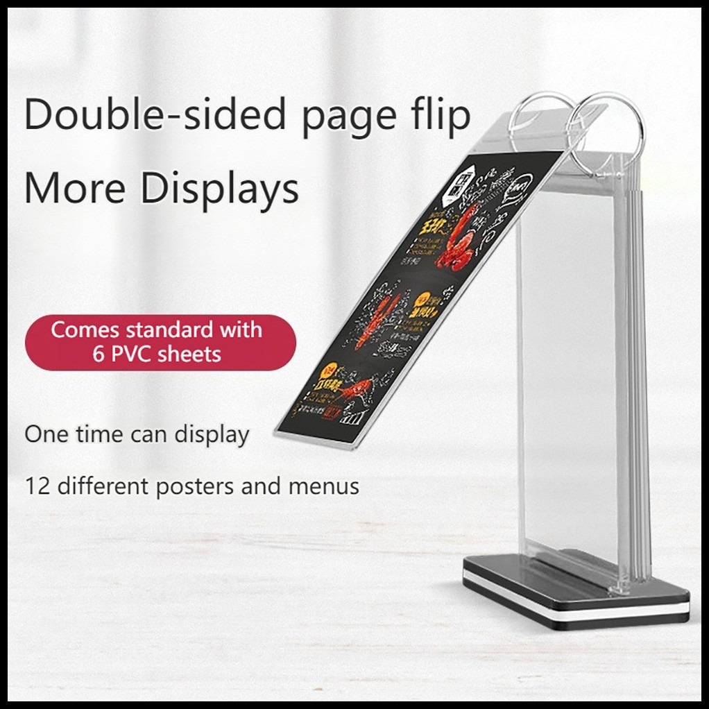 A4 Acrylic Menu Holder Display Stand Menu Price Sign Display Board ...