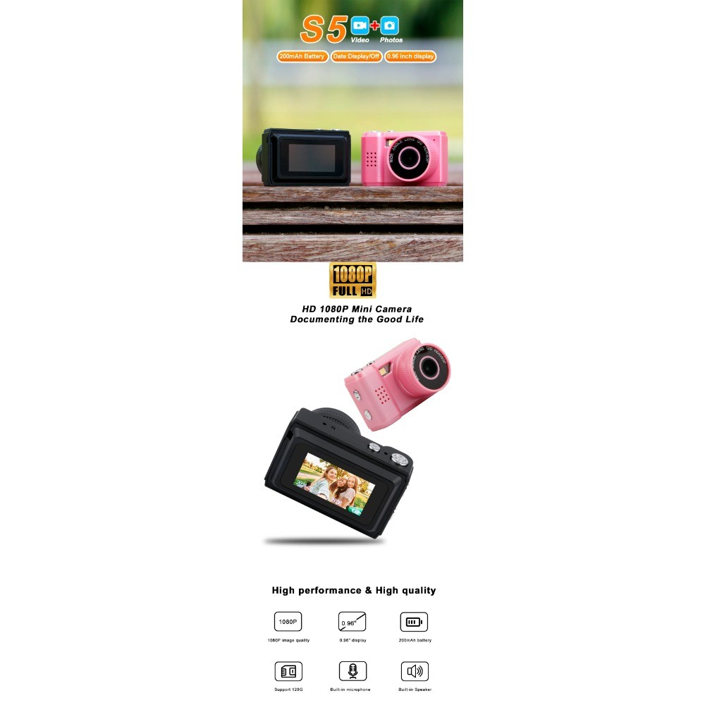 Retroe Mini Camera with Screen HD 1080P Portable Camcorder Video ...