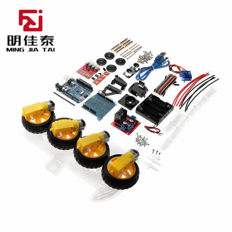 Kit R3+Car Chassis Kit+Ultrasonic Module 4-Wheel Car Kit | Shopee ...