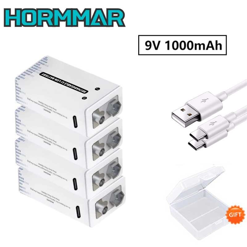 Li-Ion 1000Mah Rechargeable Type-C Battery 9V USB Lithium For ...