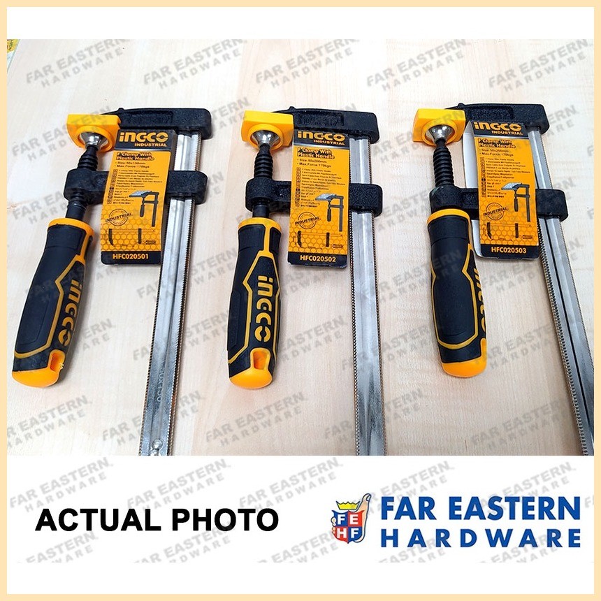INGCO F Bar Clamp with Plastic Handle 6" | 8" | 10" 12" INHT ๑ ¤ ...