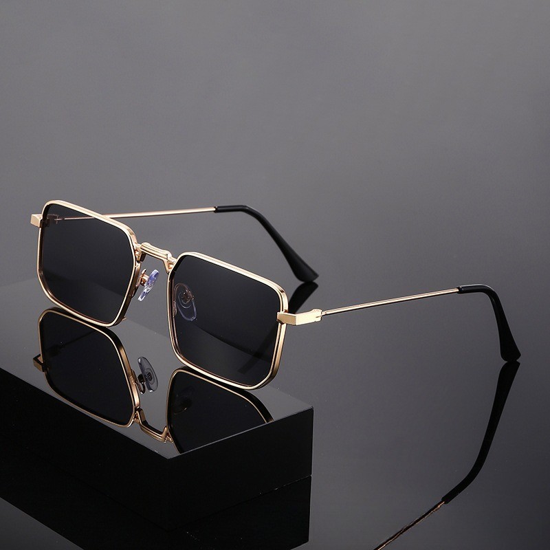 European and American New Square Metal Frame Men's Sunglasses Steampunk ...
