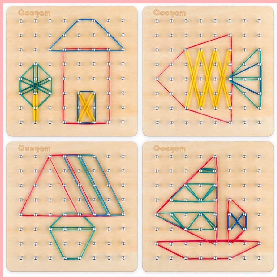 ∆ Geoboard Mathematical Manipulative Material Array Block Geo Board Graphical Educational Toys ...