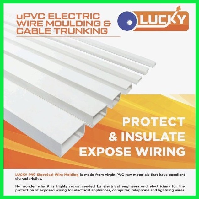 uPVC Electric Wire Moulding & Cable Trunking (Cut 2x 1.22m) | Shopee ...
