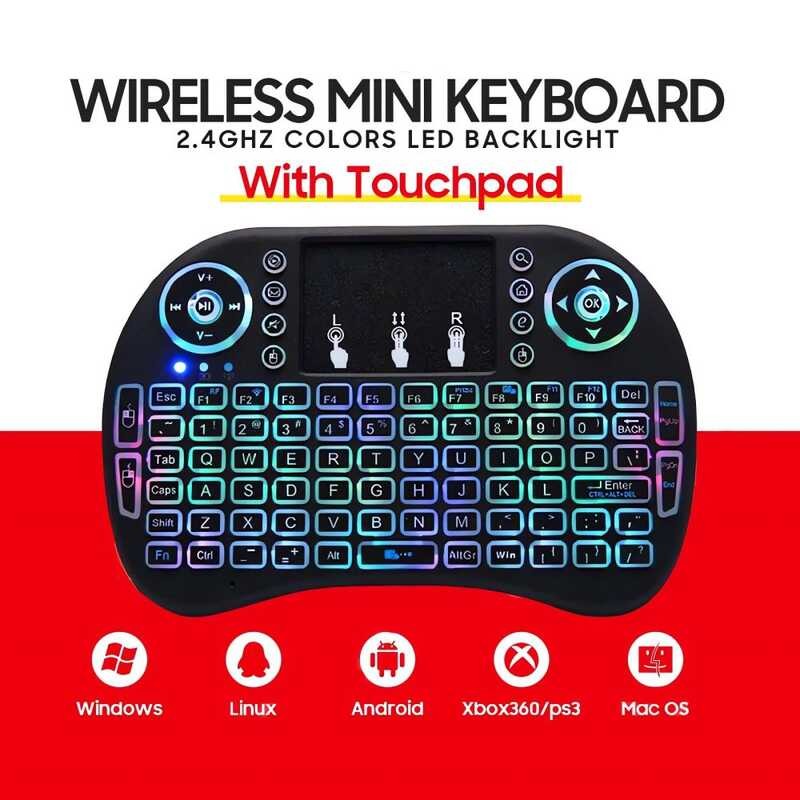 I8 2.4Ghz Backlight Wireless Mini Keyboard With Touchpad | Shopee ...