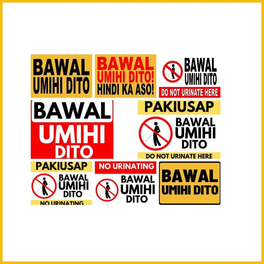Bawal Umihi Dito No Urinating Signage (Laminated Signage and Waterproof ...