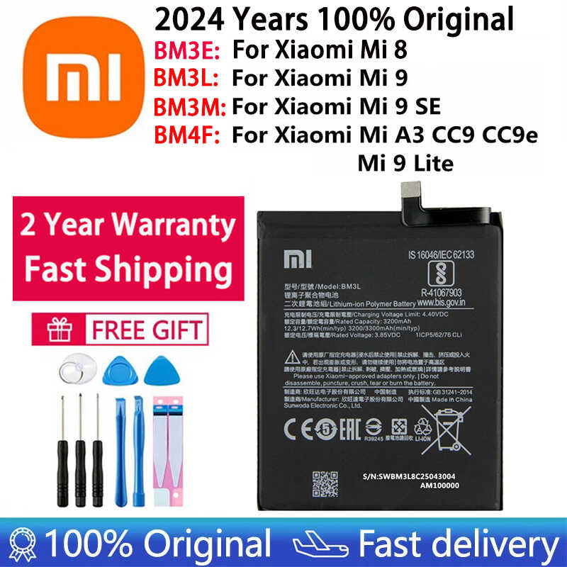 Years 2024 100% Original Battery Bm3e Bm3l Bm3m Bm4f For Xiaomi Lite A3 ...